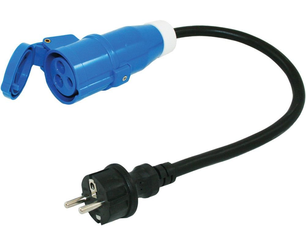 Kabel med hann schuko + hunn CEE17 - Fritidsshoppen.no